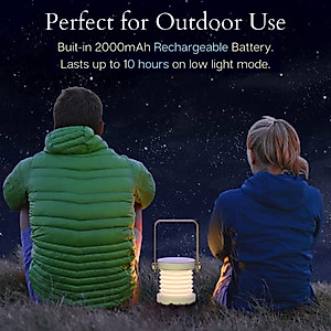 CozyBerry® Rechargeable LED Lantern Lamp, 2000 mAh Dimmable Multi-Functional Portable Light, Bedside Lamp for Bedroom, Living Room, Outdoor, Office, Camping