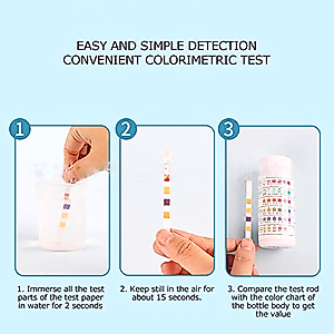 Vomeko 50Pcs Water Test Strip 6‑in‑1 PH Value Hardness Test Strip Pool Test Strip for Aquarium Pond, Quick and Accurate Water Quality Measurement.