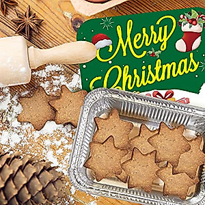 WorldBazaar Christmas Aluminum Food Containers with Lids Christmas Leftover Containers with Lids 36 PCS Disposable Santa Goodie Sacks Containers Christmas Winter Party Favors