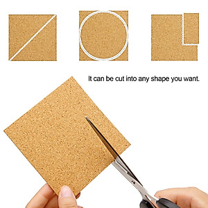 Blisstime 36 Pcs Self-Adhesive Cork Round for DIY Coasters, 4"x 4" Cork Circle, Cork Tiles, Cork Mat, Cork Sheets with Strong Adhesive-Backed