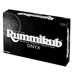 Rummikub Onyx Edition - Sophisticated Set with Unique Black Rummikub Tiles and Vibrantly-Colored Engraved Numbers by Pressman, Multi Color