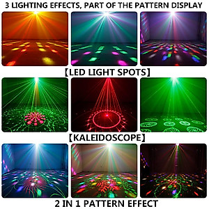 Party Lights DJ Disco Lights SUPERNAL Sound Activated LED Strobe Effect Projector Stage Lights with Remote Control for Wedding Birthday Christmas Karaoke Dance Concert