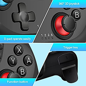 Zakgbxbig Controller for Switch, Wireless Pro Controller for Switch Lite, Controller for Switch Remote Gamepad Joystick, Turbo and Dual Vibration…