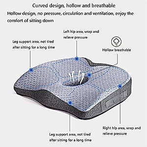 BUZZNN Memory Foam Seat Cushion for Office Chair - Office Chair Cushion, Car Seat Cushion, Ergonomic Design, Coccyx Cushion Pads for Tailbone Pain, Sciatica Relief Pillow (Color : Green)