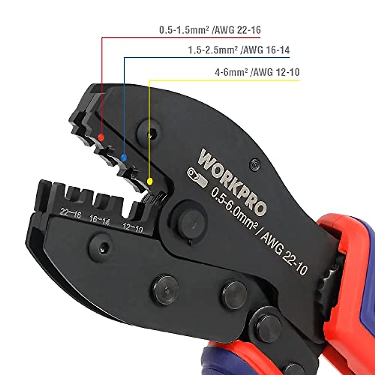 WORKPRO Crimping Tool Kit, Ratcheting Insulated Terminal Crimper for 22 to 10 AWG Wire, Crimping Pliers with 100 Pieces Terminal Connectors