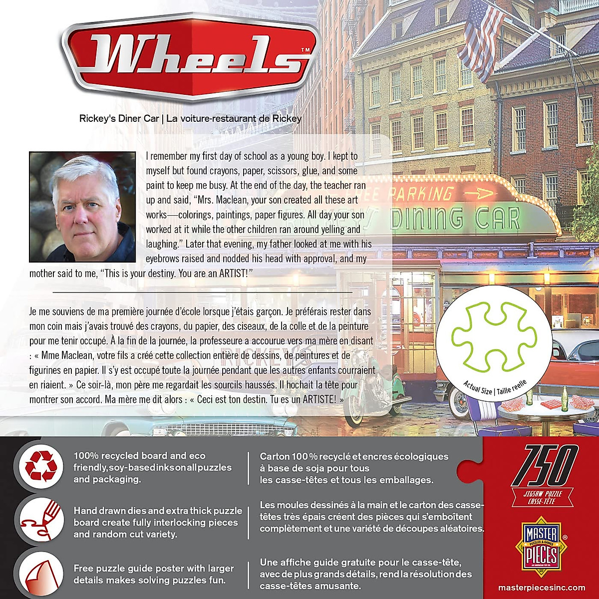 MasterPieces 750 Piece Jigsaw Puzzle for Adults and Family - Ricky's Diner Car - 18" x 24"