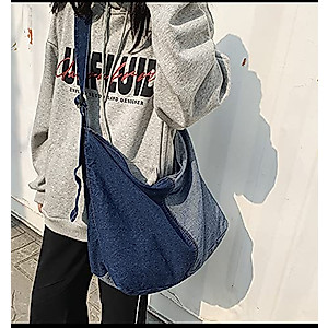 Women Denim Tote Bag Denim Shoulder Bag Hobo Crossbody Handbag Casual School Work Beach Bag(A11)