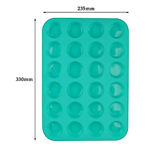 FOCCTS Silicone Muffin Pan, 24 Mini Cupcake Pan for Cream Cheese Fat Bombs, Non Stick, Dishwasher Safe Silicon Bakeware Pans, 2 Pack