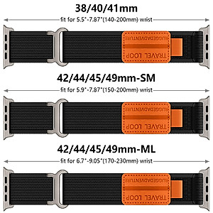 Trail Loop for Apple Watch Band 49mm 45mm 44mm 42mm Women Men, iWatch Bands Sport Strap Nylon Bracelet Wristband for Apple Watch Ultra Band Series 8 Series 7 Series SE2 SE 6 5 4 3 2 1, Black