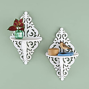Collections Etc Decorative Diamond Filigree Wall Mounted Shelves - Set of 2