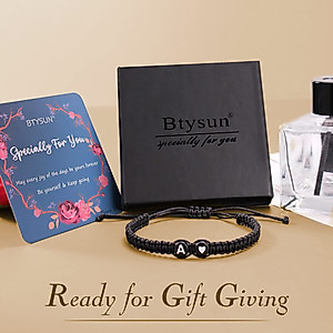 Btysun Gifts for Her M Initial Bracelets for Women Sister Best Friend Bracelet Aunt Niece Handmade Braided Bracelet Heart Mom Friendship Minimalist Anniversary Coworker Jewelry