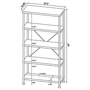 Coaster Home Furnishings Bookcase, Antique Nutmeg and Black