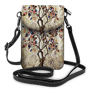 Beabes Tree Crossbody Cell Phone Purse Abstraction Art Artistic Autumn Travel Nature Colorful SunlightWallet Handbag