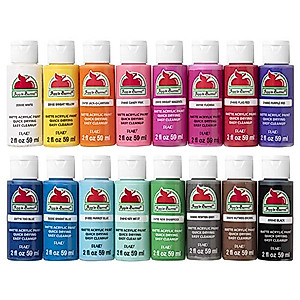 Apple Barrel Acrylic Paint Set, 16 Piece (2-Ounce), Best Colors Count
