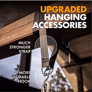 UNIPRIDE Hammock Chair Swing (Heavy Duty) Stylish for Indoor & Outdoor - Full Hanging Hardware & Pillows Included I Beautiful for Porch & Patio I Fun for Kids and Adults