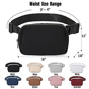 TOBVZOO Belt Bag with Card Wallet for Women Men, Everywhere Fanny Pack Crossbody Bags with Adjustable Strap, Mini Fashion Waist Packs (Black with Wallet)