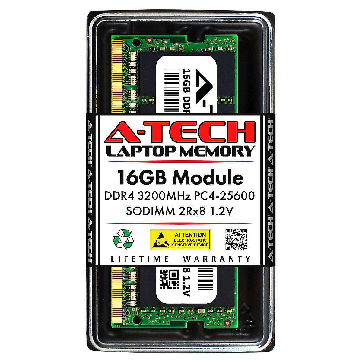 A-Tech 16GB RAM Replacement for Dell SNPWTHG4C/16G, AA937596, AA960023, WTHG4, 0WTHG4 | DDR4 3200MHz PC4-25600 2Rx8 Non-ECC SODIMM Laptop & All-in-One Single Memory Module