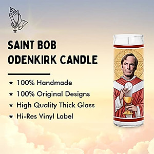 Bob Odenkirk Celebrity Prayer Candle - Saul Funny Saint Candle - 8 inch Glass Prayer Votive - 100% Handmade in USA - Funny Celeb Novelty Comedian Actor Better Call TV Show Gift