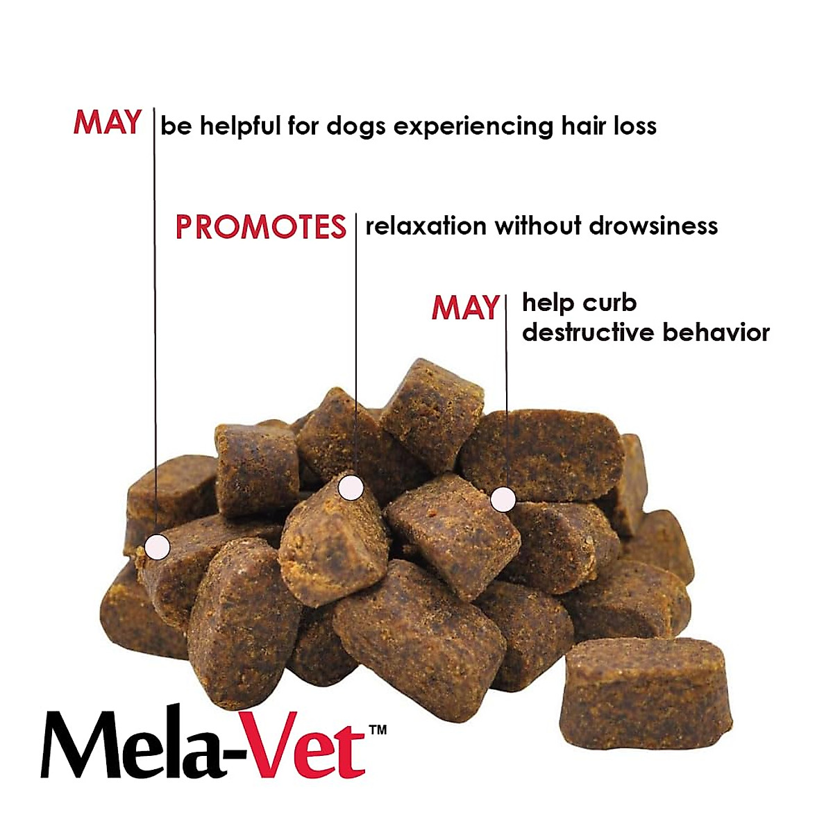 Mela-Vet Melatonin Calming Soft Chews for Dogs, Vet-Formulated to Provide Relaxation & Anxiety Relief, Helps Reduce Stress & Tension-Supports Healthier Skin & Coat.120 Tasty Soft Chews.