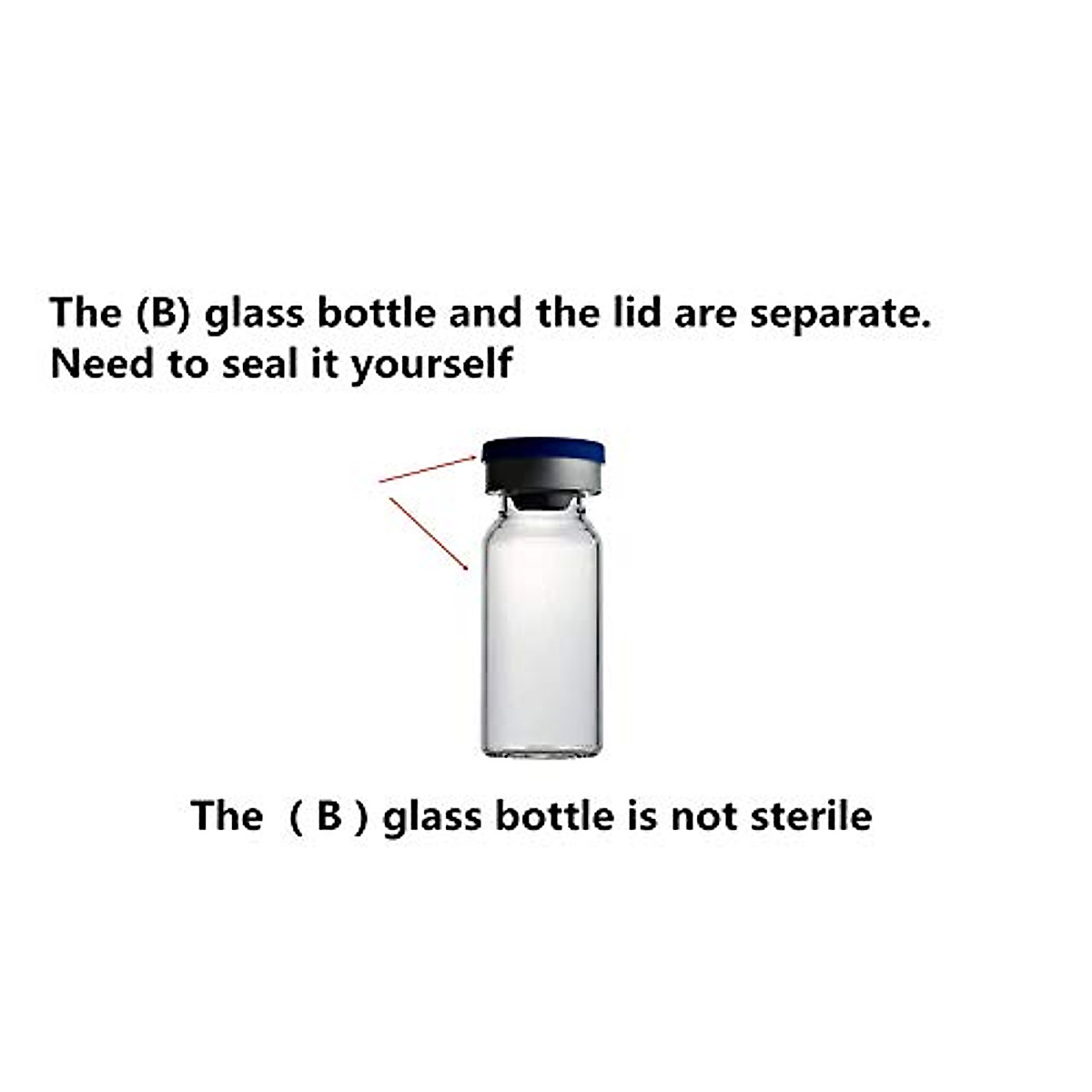 10ml Glass Bottle with lid. Transparent Vial (B-10Pcs)