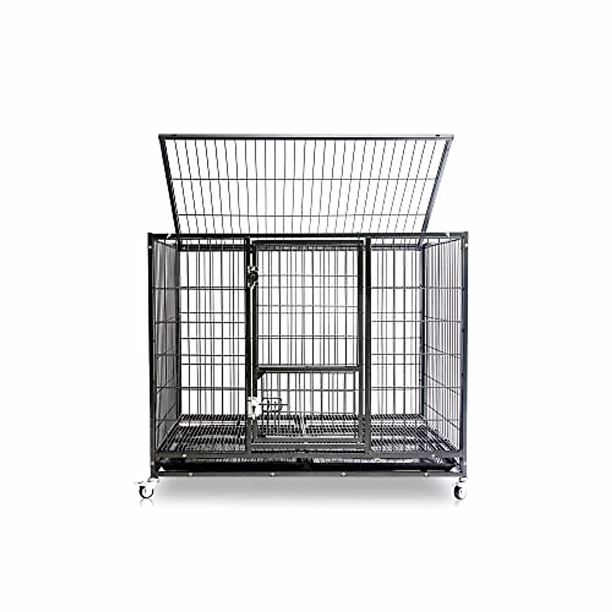 Homey Pet 43" Stackable Heavy Duty Cage W/Feeding Door, Casters and Tray