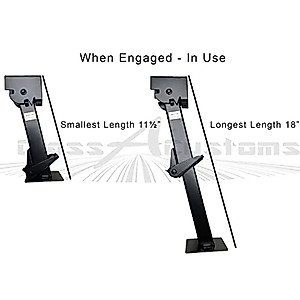 Class A Customs | Pair of Telescoping Trailer Swing Down Stabilizer Jacks (1000lb Capacity Each) 11.5"-18" | Includes 9" Long Bar/Crank