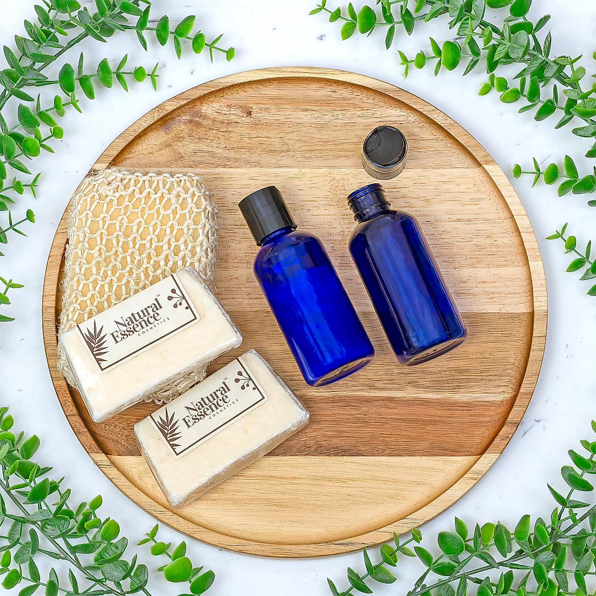 4oz Empty Cobalt Blue Plastic Squeeze Bottles with Disc Top Flip Cap (6 pack); BPA-Free Containers For Shampoo, Lotions, Liquid Body Soap, Creams