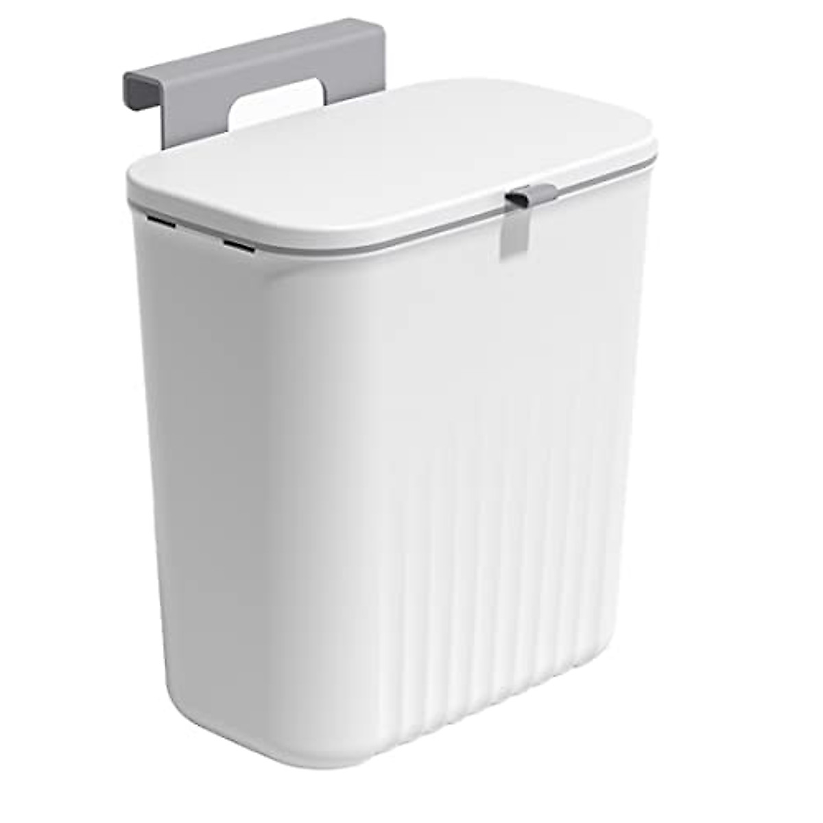 2.4 Gallon Kitchen Bathroom Wall Mounted Trash Can with Lid,Hanging Counter Waste Basket,Recycling Garbage Can for Kitchen Cabinet Door/ Under Sink/Bathroom