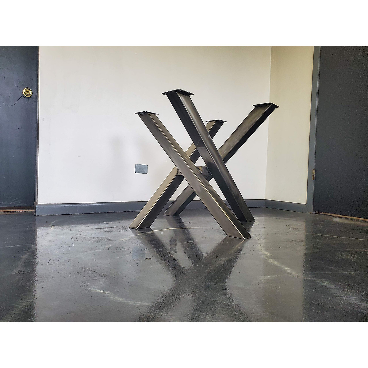 Criss Cross Metal Table Base - Any Size and Color