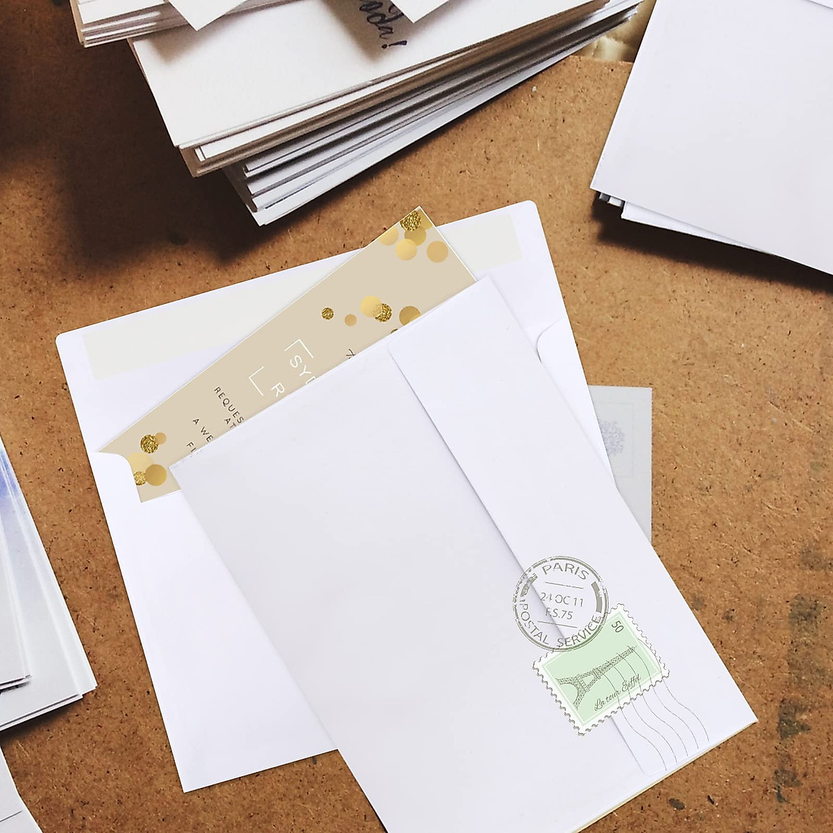 50 Packs 5x7 Envelopes, White A7 Envelopes, 5x7 Envelopes for Invitations, Printable Invitation Envelopes, Envelopes Self Seal for Weddings, Invitations, Photos, Postcards, Greeting Cards, Mailing