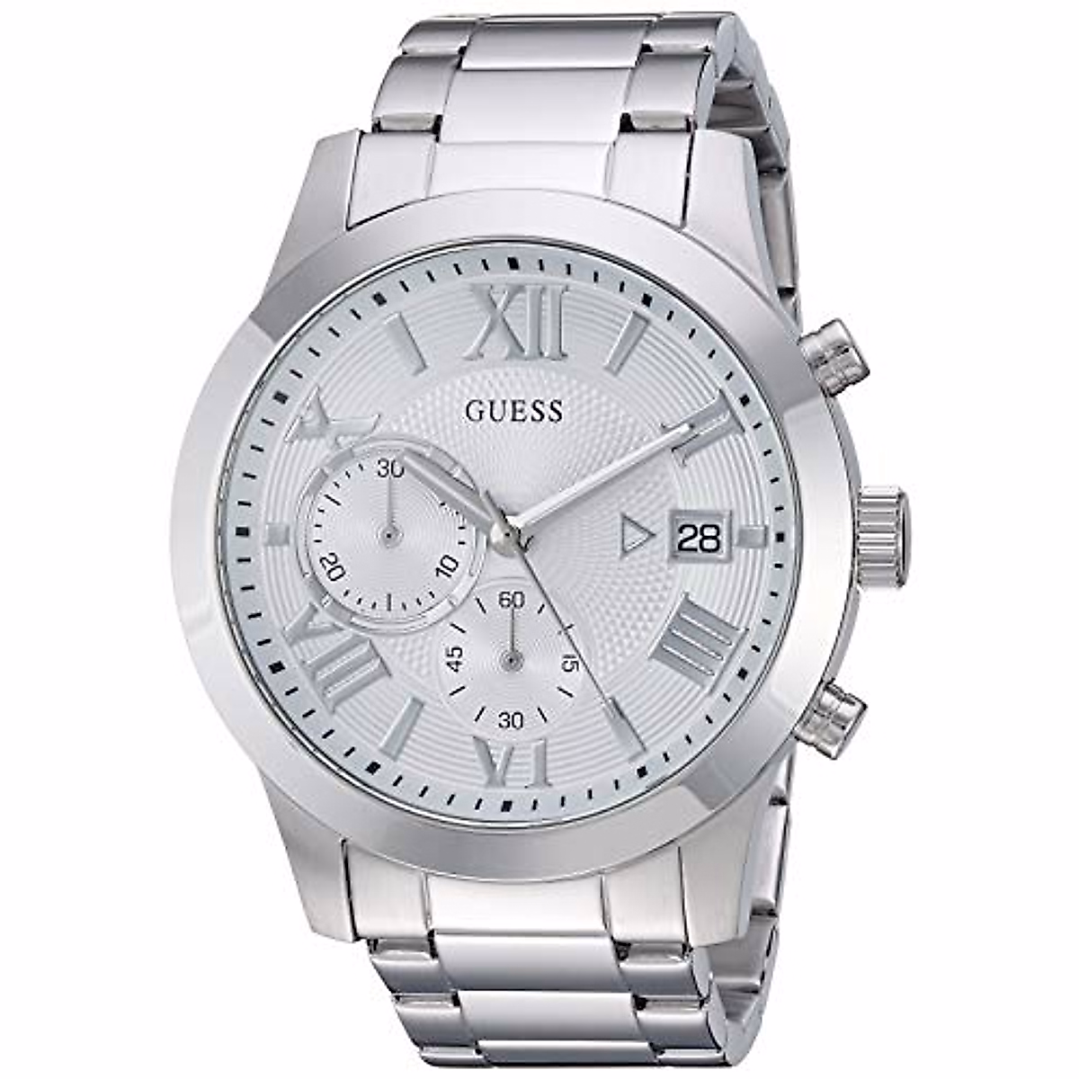 GUESS Stainless Steel Chronograph Bracelet Watch with Date. Color: Silver-Tone (Model: U0668G7)