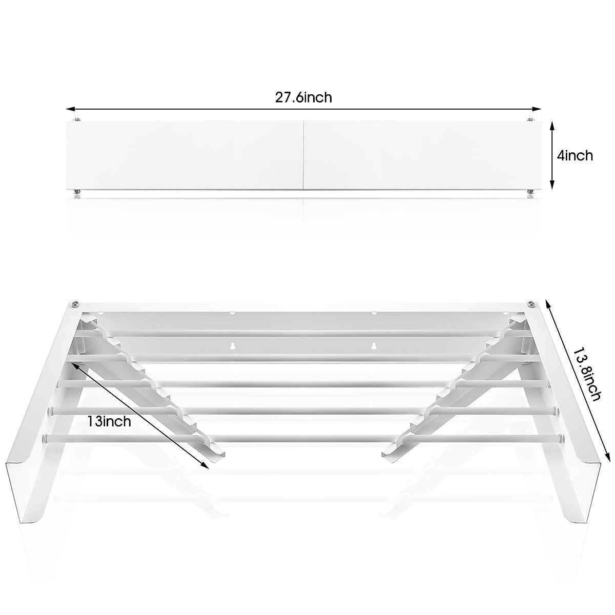 BOQORAD Wall Mounted Drying Rack,Drying Rack Clothing,Clothes Drying Rack Wall Mounted,Collapsible Drying Racks for Laundry,Laundry Drying Rack,Wall Mounted Clothes Rack(30"-White)