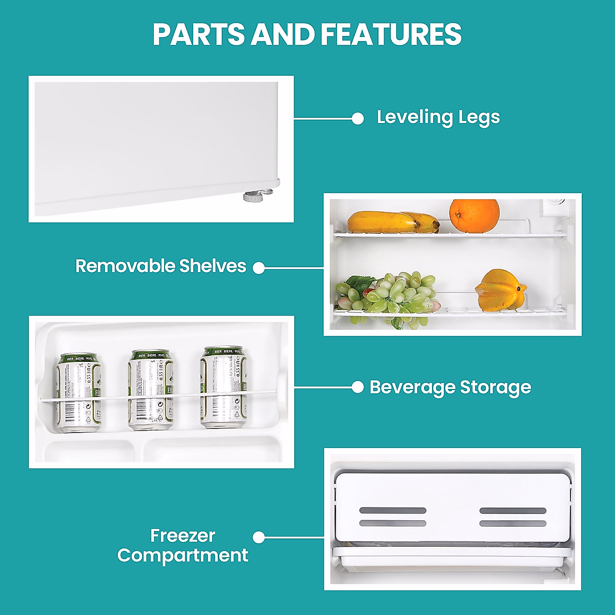 Koolatron Refrigerator - Mini Fridge With Freezer For Kitchen, Bedroom, office, Dorms, Cool Storage For Wine, Beverages, Compact Free Standing, Neveras Pequeñpara, 3.2 Cubic Feet Capacity, White