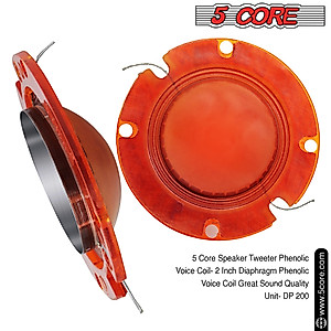 5 CORE 50.8mm Tweeter Replacement Voice Coil, 2'' Universal Horn Diaphragm 16 Ω Great Sound Quality - DP 200 FBA