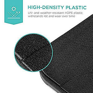 Best Choice Products 4-Piece 155lb Capacity Heavy-Duty Cantilever Offset Patio Umbrella Stand Square Base Plate Set w/Easy-Fill Spouts for Water or Sand - Black