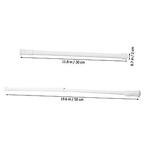 Beatifufu 1 Set telescopic rod heavy duty shower curtain rod trouser hanger adjustable shelf brackets metal curtain spring tension rod retractable rod multipurpose curtain rod window iron