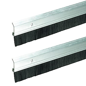 Frost King SB36 Extra Brush Door Sweep, 2-inch X 36-inch Long, Silver-Aluminum - 2-Pack