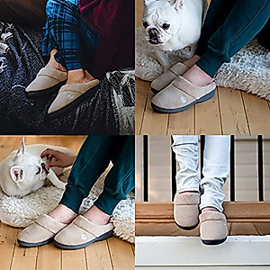 isotoner womens Classic slippers, Taupe, 7.5-8 US