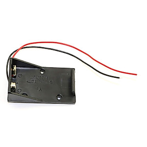 RuiLing 4pcs 9V Battery Holder Box with 2X Lead Wire Spring Clip DIY Plastic Cell Batteries Container