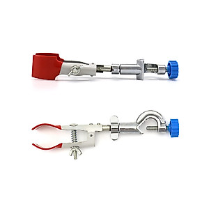 QWORK Lab Clamp, 2 Pack, Cork Lined Prongs, Burette, Flask, Beaker Clamp, Holds Objects up to 1.75" [45mm], Labs Universal Clamp (Rods up to 0.7" Diameter)