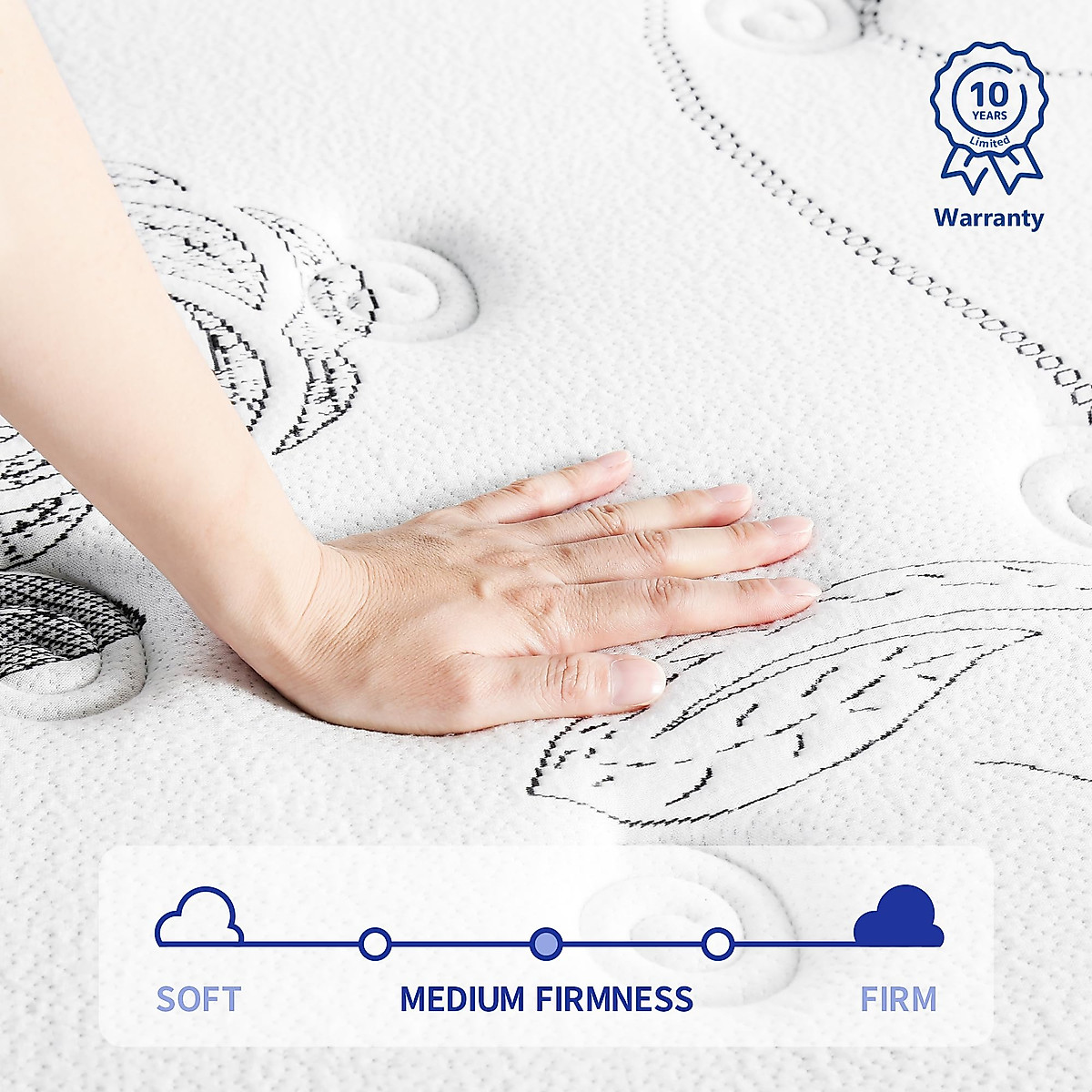 Olee Sleep,Memory Foam 12 inch Hybrid Euro Box Top Pocket Spring Mattress (King)