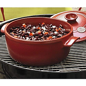 Emile Henry Flame Round Stewpot Dutch Oven, 4.2 Quart, Burgundy