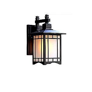 Wall Light, Wall Sconces, Black Square Outdoor Waterproof Wall Lantern Simple Die-cast Aluminum Lamp Body Wall Sconce Light Transmission Uniform Frosted Glass Lampshade Shop Shop Exterior Wall Lightin