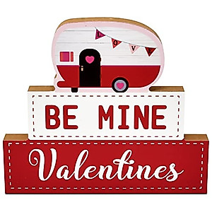 3 Valentines Day Wooden Table Decor Centerpieces for Tables Happy Valentine’s Tabletop Centerpiece Valentine Love Home Desktop Decorations Wood Heart Shelf Decoration Hearts Red Desk Mantle