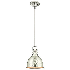 Westinghouse Lighting 6345500 One-Light Mini Pendant Hammered Brushed Nickel Finish