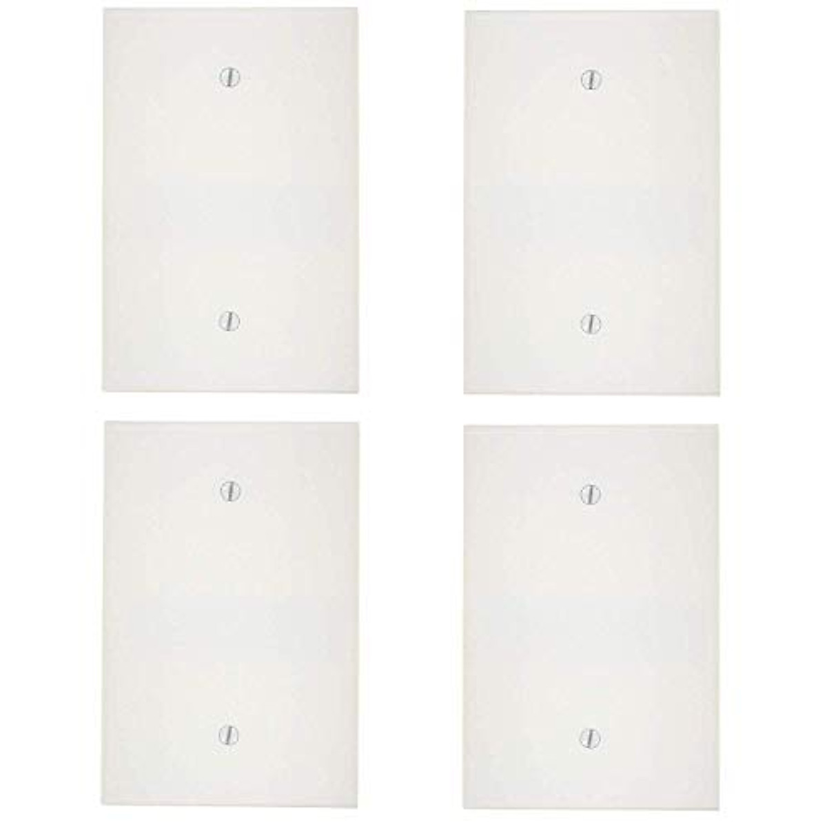 Leviton 88114 002-000 1-Blank Oversized Wall Plate, 1 Gang, 5-1/4 in L X 3-1/2 in W 0.255 in T, Smooth, 4 Pack, White