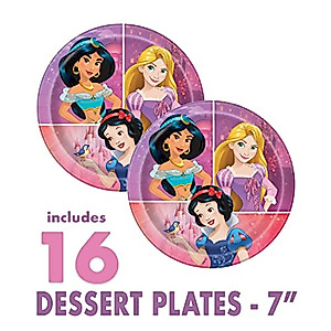 Disney Princess Party Supplies and Decorations for Princess Birthday Party Theme, Serves 16 Guests and Includes Tableware and Decor with Table Cover, Banner, Plates, Napkins & More