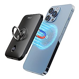 iWALK Magnetic Wireless Power Bank, 6000mAh Portable Charger with Finger Holder, Stronger Magnet Stick for Phone with Unique Mag-Suction Tech, Only Compatible with iPhone 14/13/12 Pro Max