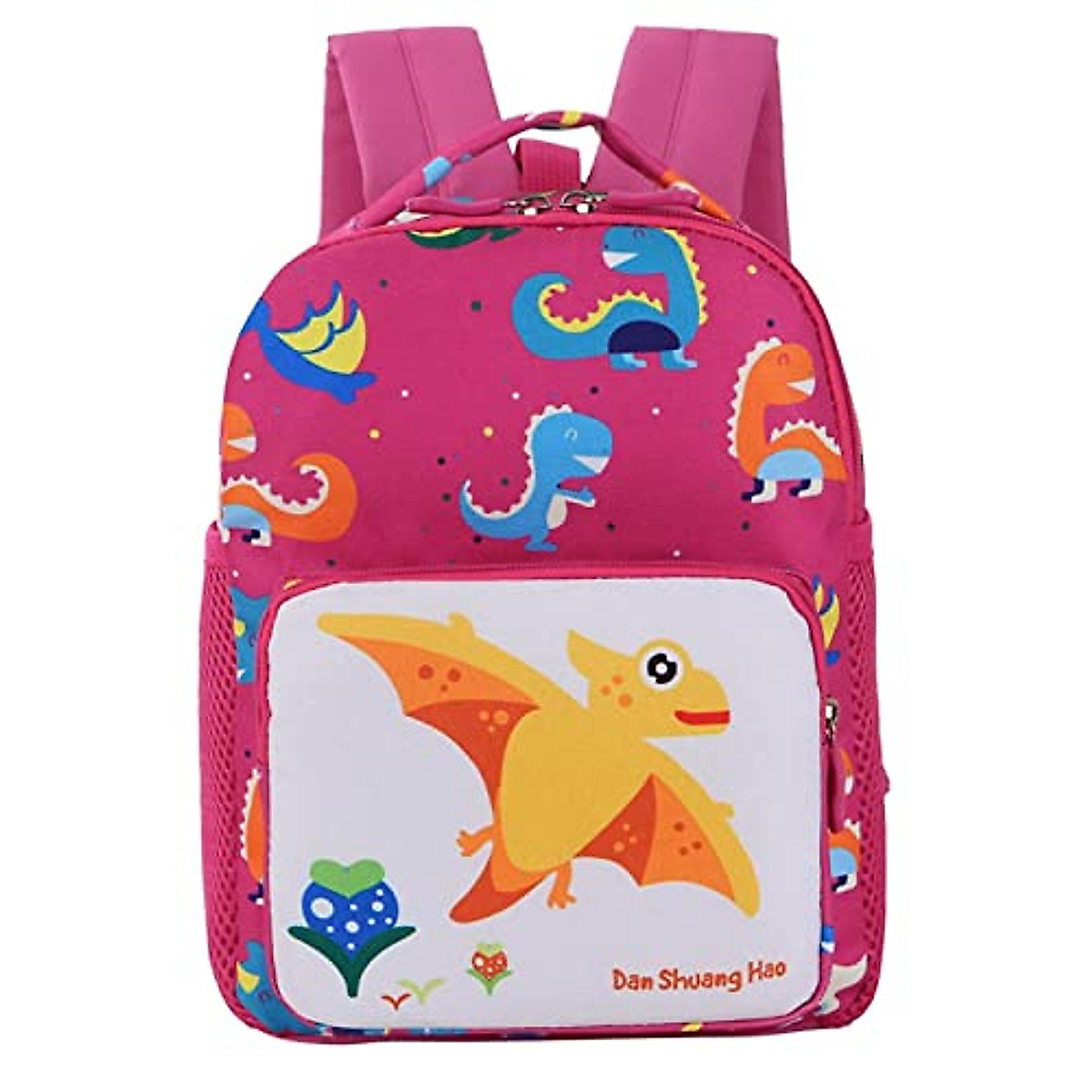 NSQFKALL School Season Student Backpack Funny Cute Dinosaur Pattern Colorful Fashion Children Cartoon Bag Backpack 30l (Pink, One Size)