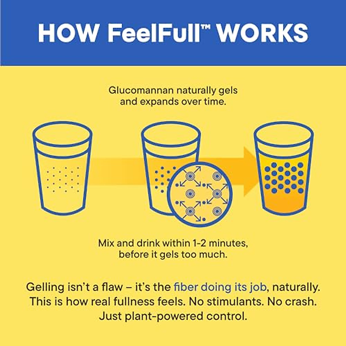 Daily Nouri FeelFull Prebiotic Fiber Drink Mix with Glucomannan & Chromium | for Natural Feeling of Fullness, Appetite & Cravings Support, Gut Microbiome & Metabolic Health | 30 Stick Packs